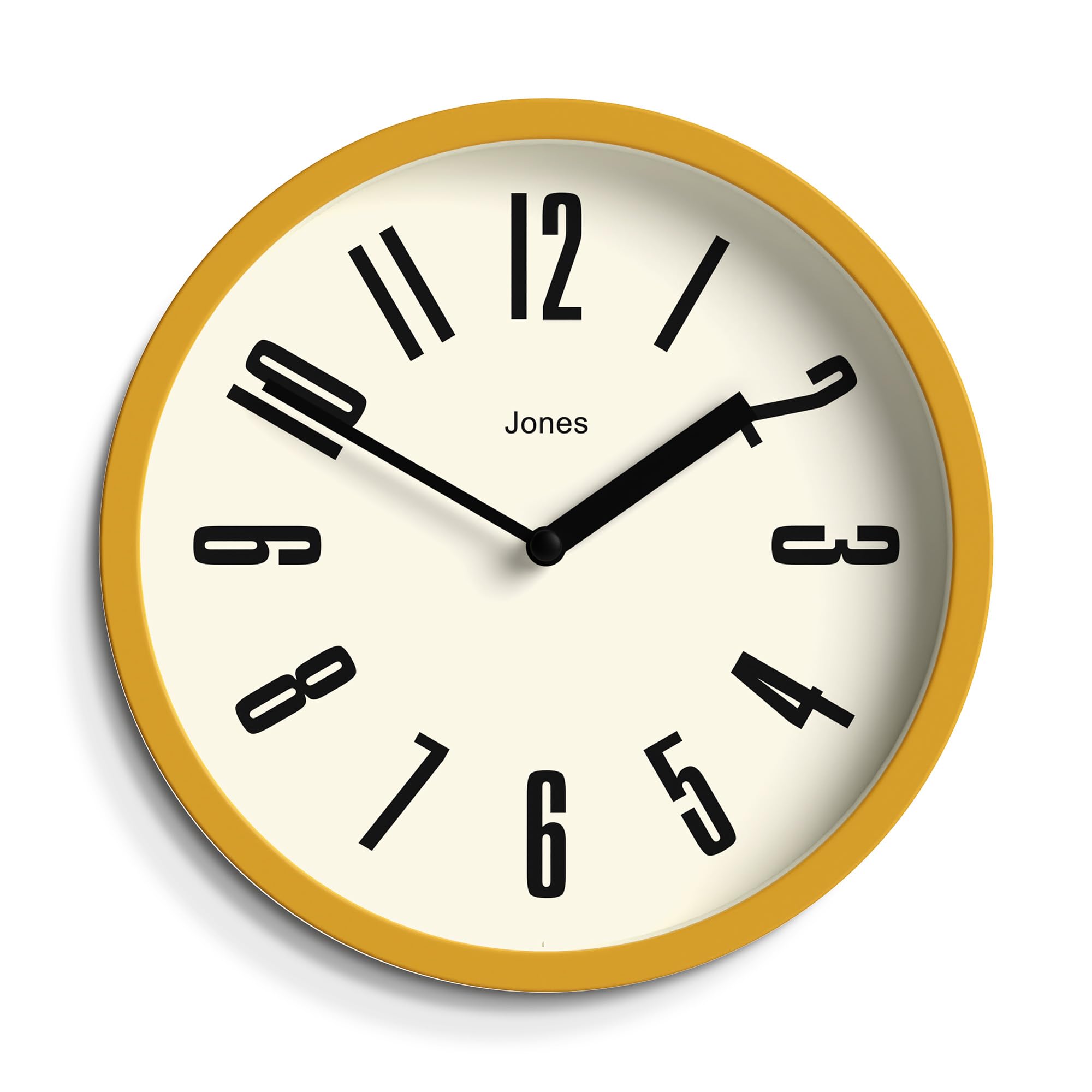 Amazon.com: JONES CLOCKS Modern Matt Yellow Wall Clock - Small Round ...