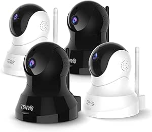 Amazon.com : TENVIS 1080P FHD Pet Cameras Set 4-Pack Black & White ...