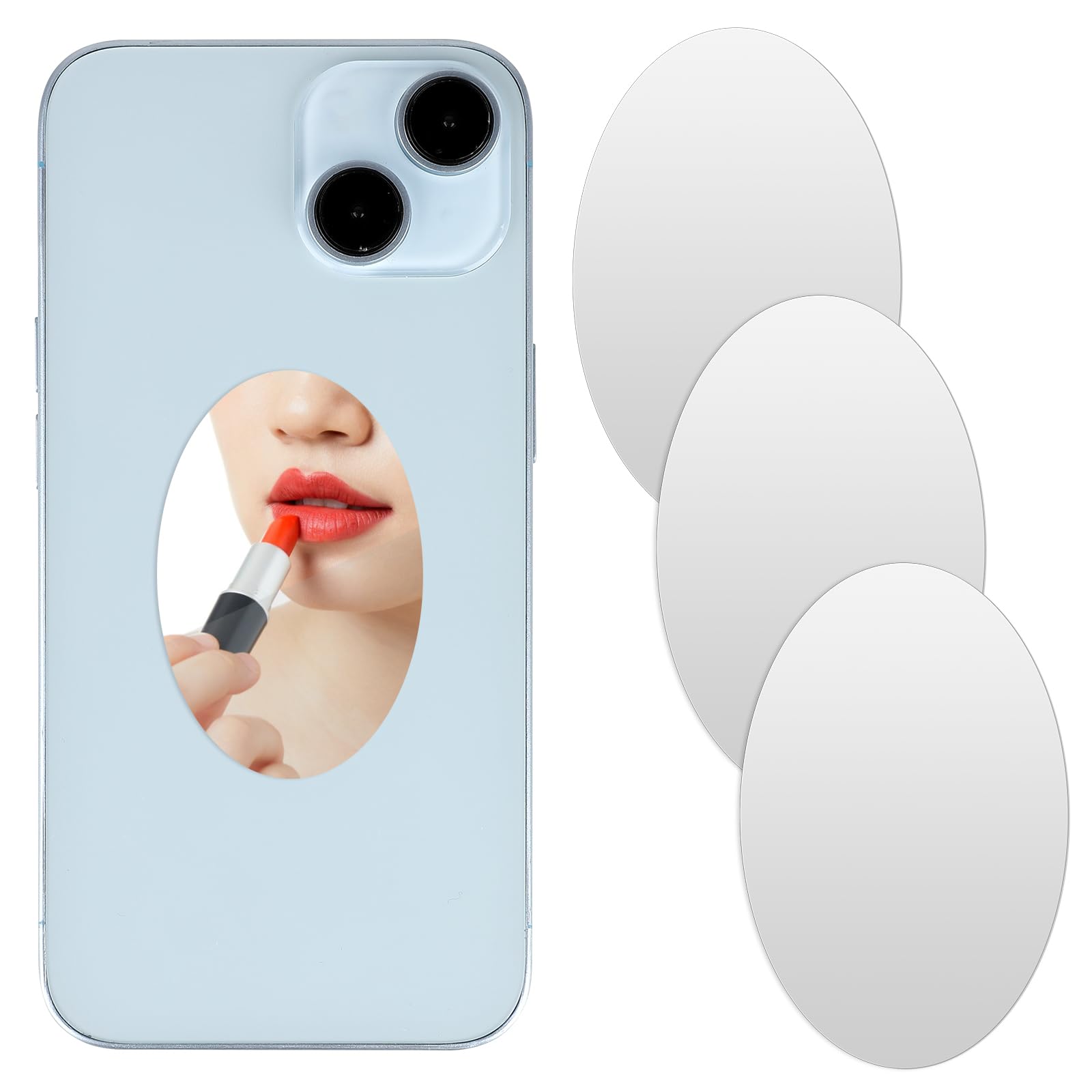 Amazon.com: 3 PCS Mirror Decal for Phone Oval Mirror Smartphone Charm ...