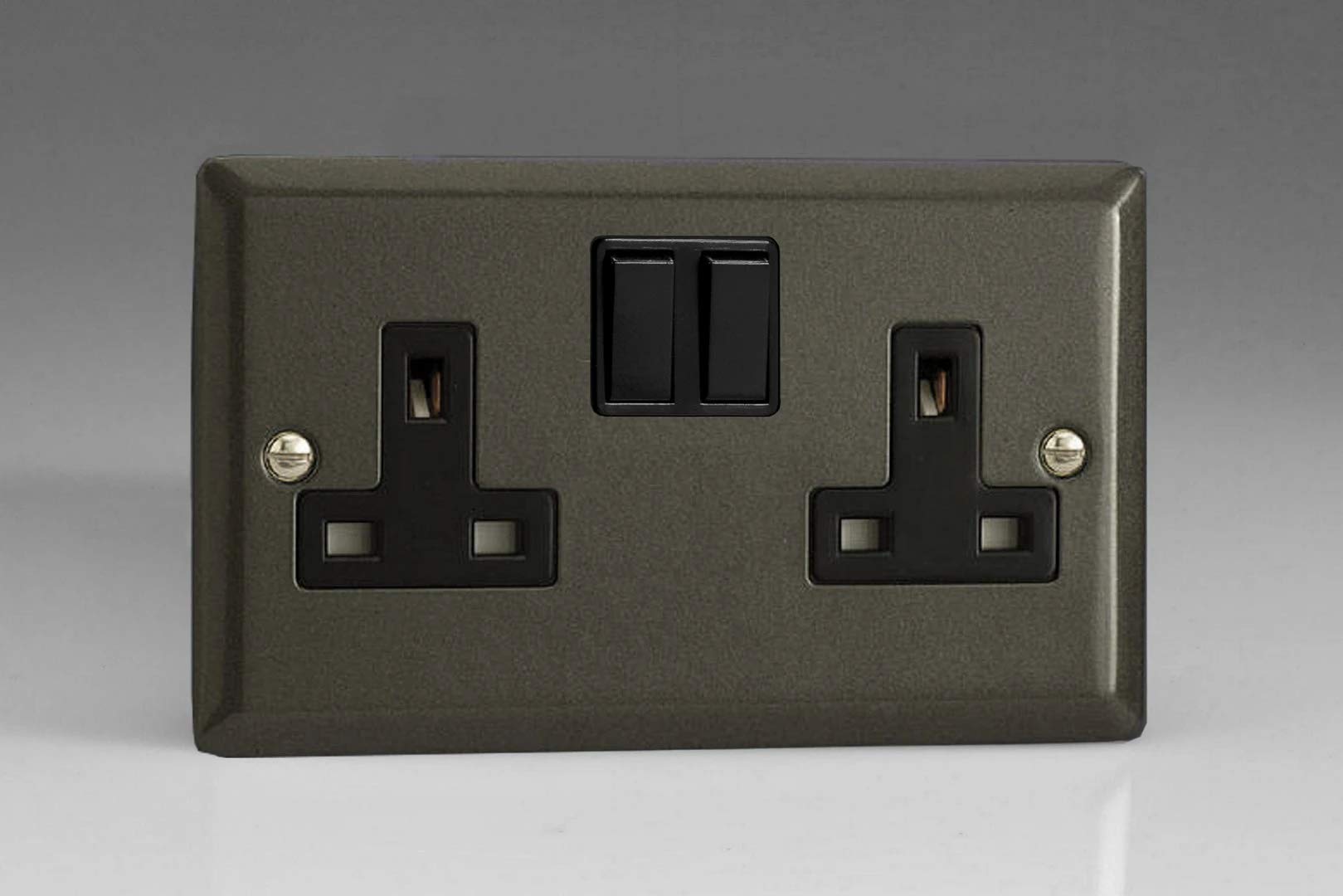 Varilight - 2 Gang 13 Amp Double Switched Socket Graphite 21 - XP5B ...