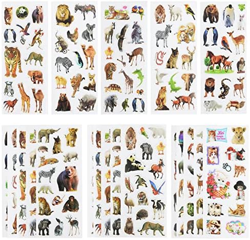 Amazon.com: 24 Sheets(350+) Animal 3D Puffy Stickers for Toddlers Kids ...