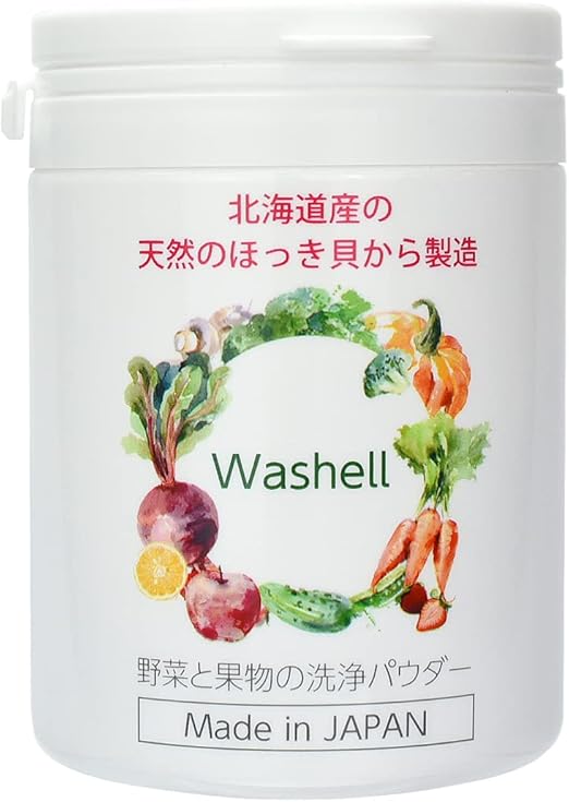 Amazon.co.jp: Washell (ウォッシェル) ホタテ貝より効果のある ほっき貝から出来た 野菜 果物 洗浄 除菌 鮮度保持 パウダー (本体1個) : ドラッグストア