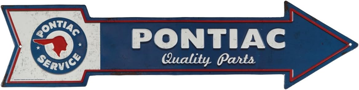 Amazon.com: Pontiac Quality Parts Embossed Metal Arrow Sign - Vintage ...