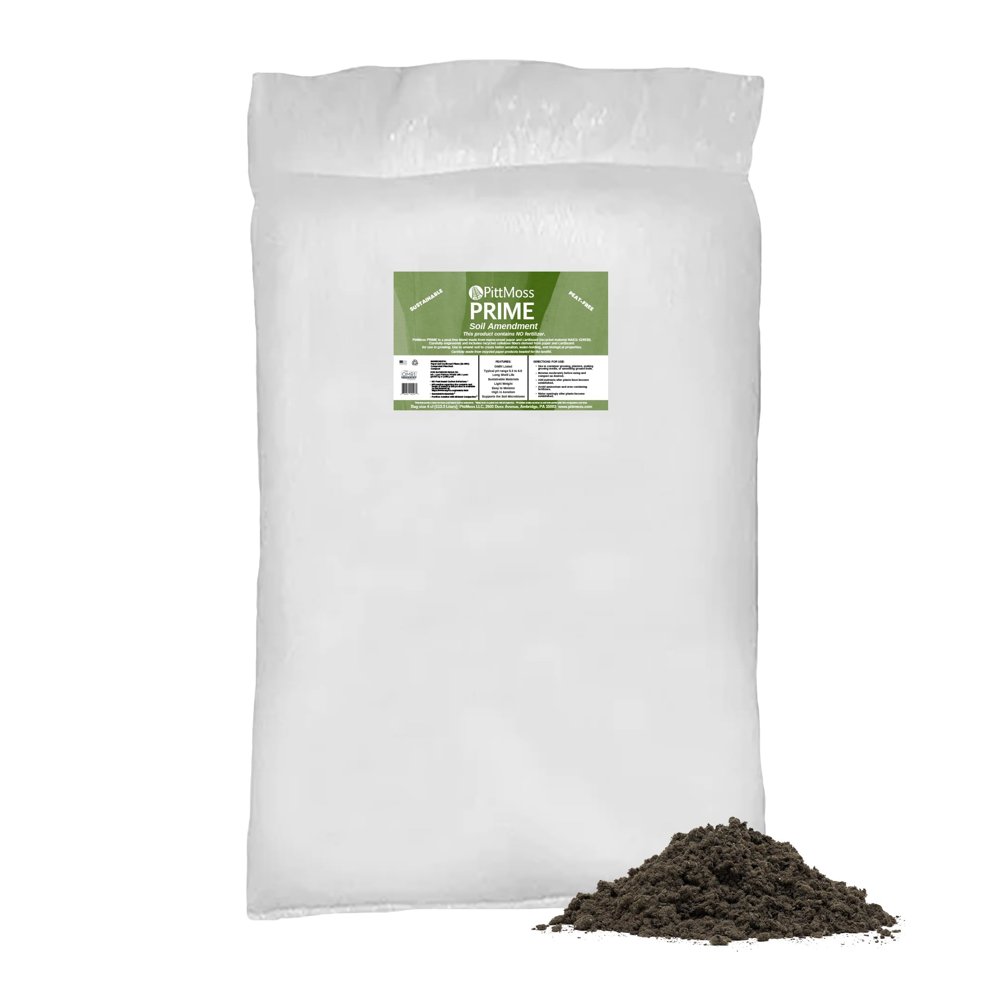 Amazon.com : PittMoss Prime Eco-Friendly, Organic, Peat-Free Soil ...