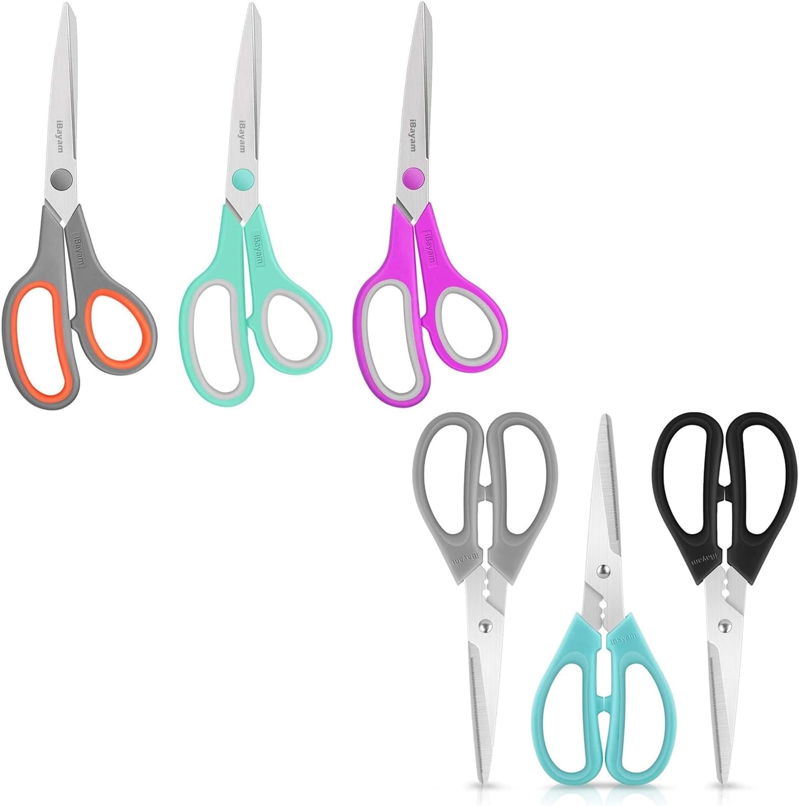 Amazon.com: Kitchen Shears Scissors, iBayam Stainless Steel Dishwasher ...