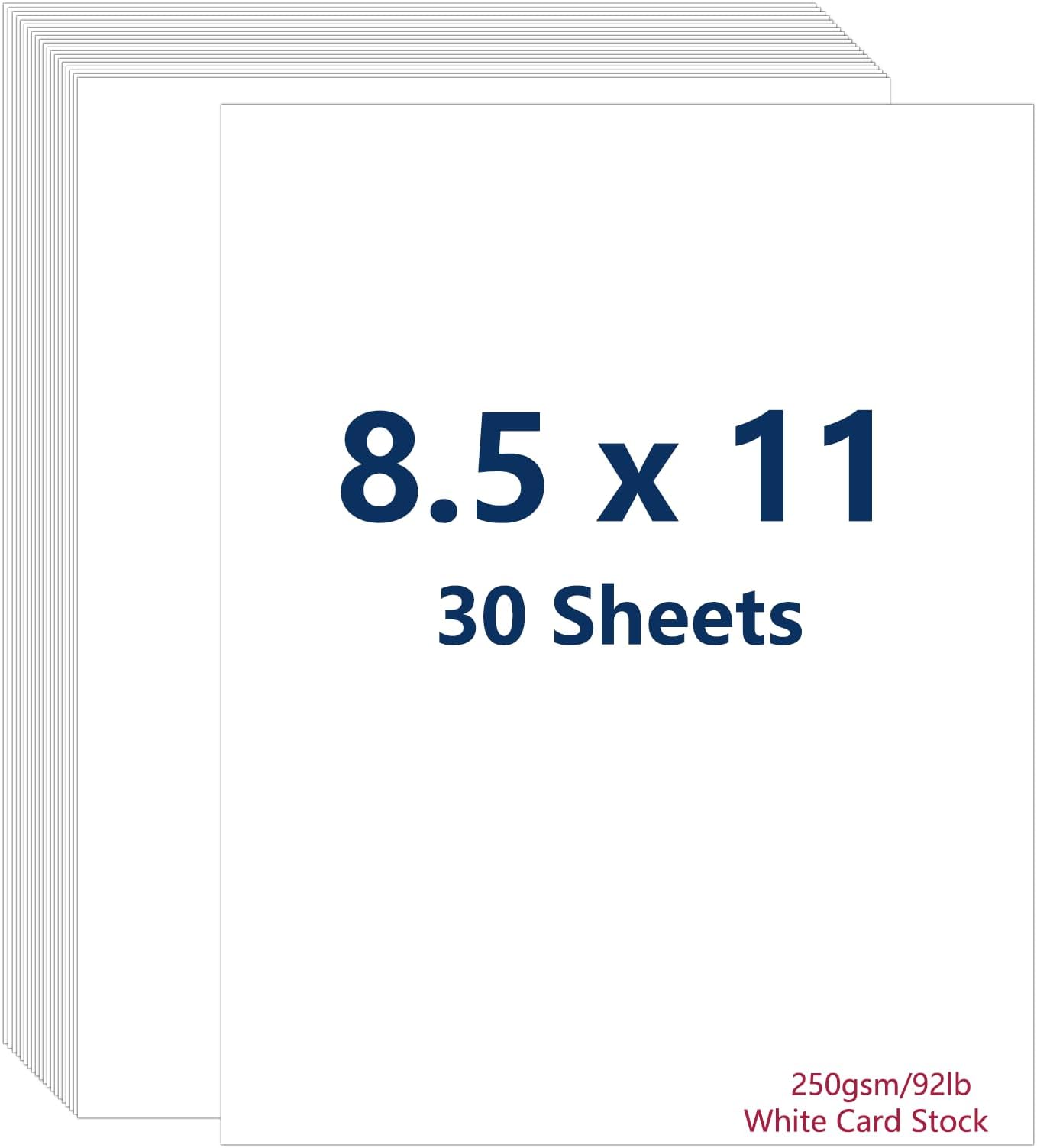 Amazon.com : White Glitter Cardstock - 30 Sheets Glitter Paper - Sized ...