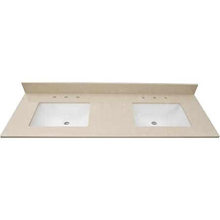 MSI Cosmic Sand Vanity Top with Under Mount Rectangle Double Bowl ...