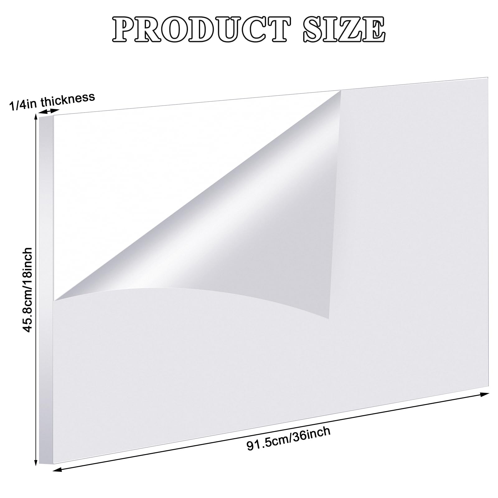 Snapklik.com : Roowest 2 Pcs 18 X 36 Inch, 1/4 Inch Thick Clear Acrylic ...