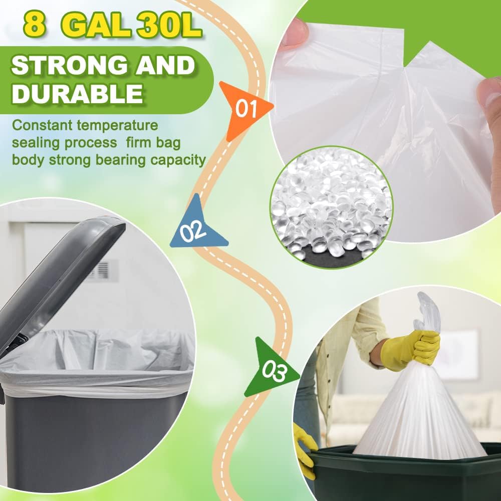 Snapklik.com : Medium Garbage Bags 8 Gallon /30 Liter Trash Bags ...