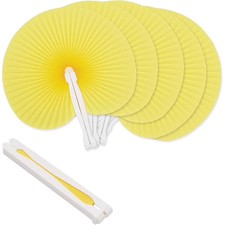 Amazon.com: Pangda 24 Pack Folding Fans Round Paper Fans Assortment ...