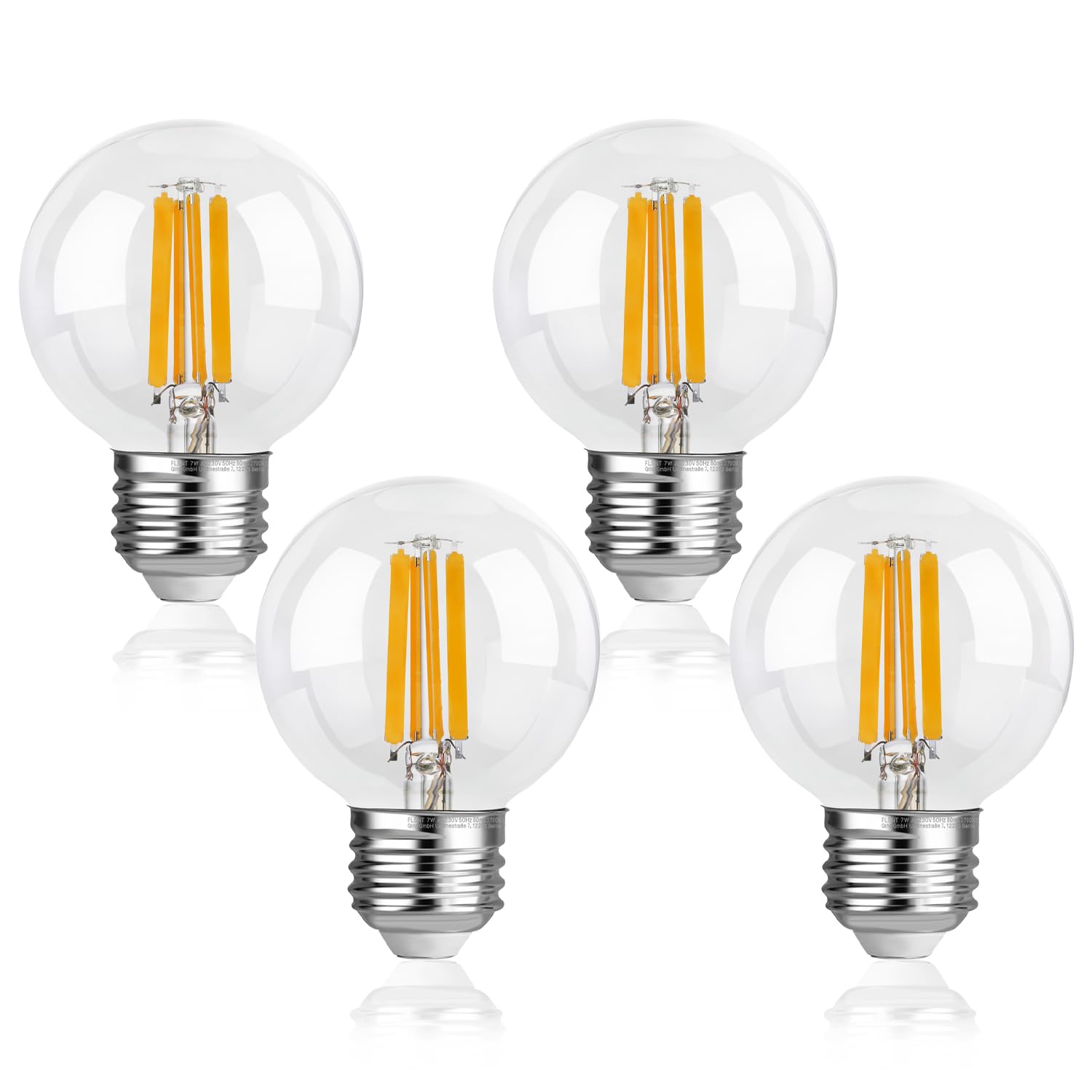 FLSNT E27 Screw Bulb, G60 LED Filament Edison Screw in Light Bulb, 7W ...