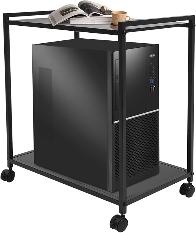 Amazon.com : Computer Tower Stand, 2-Tier Mobile CPU Stand with ...
