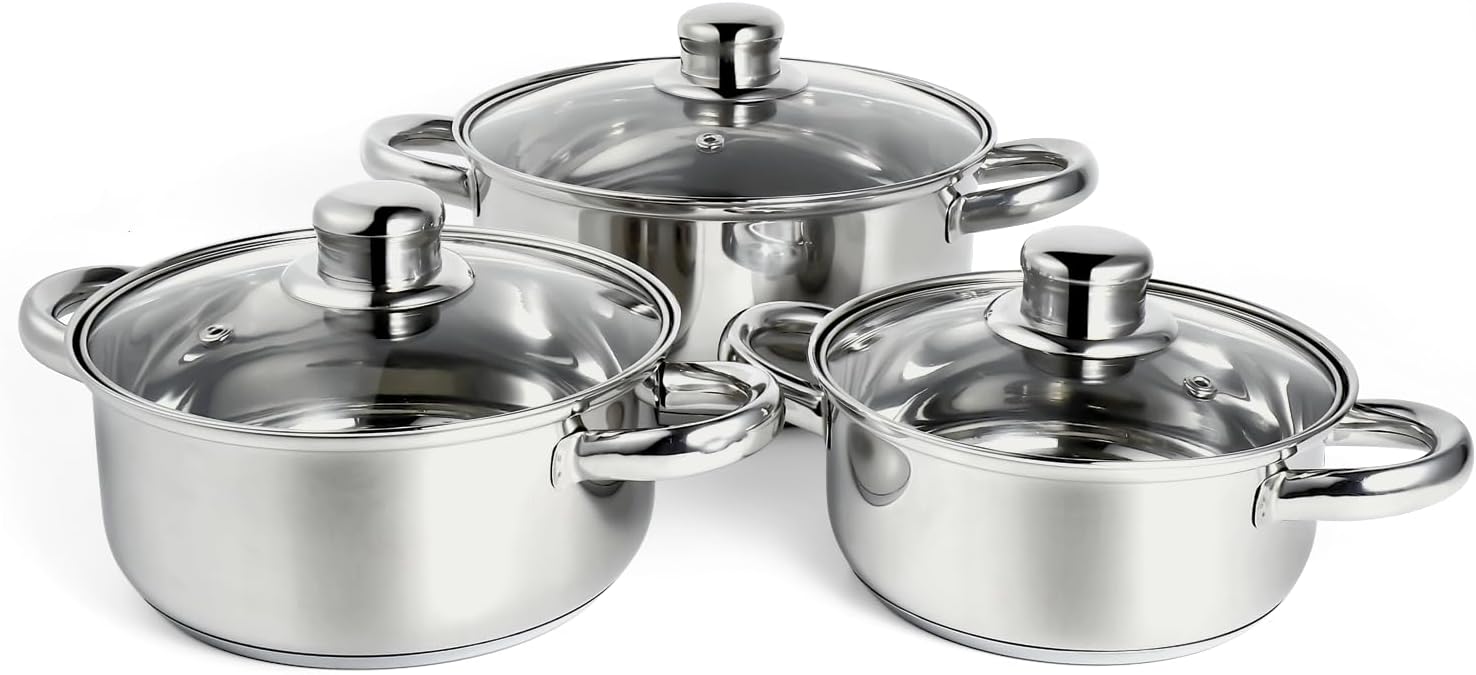 Amazon.com: Tramontina 6 Pc Stainless Steel Stackable Cookware Set ...