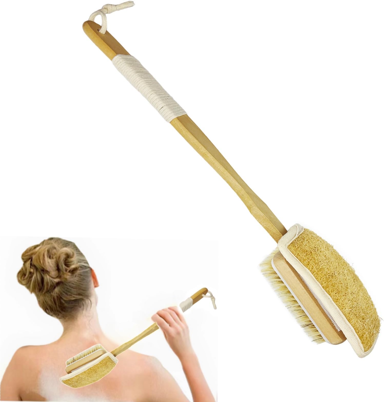 Amazon.com : DAKOUDAI Loofah on a Stick, Back Scrubber for Shower，Long ...