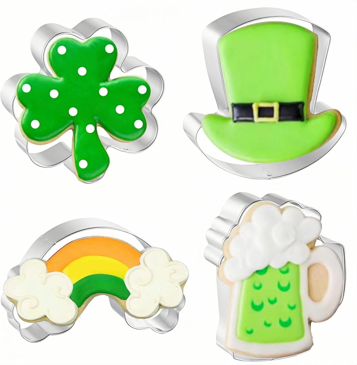 Amazon.com: JOB JOL Shamrock Cookie Cutters 4 PCS, 3'', 3.5'', 4 ...