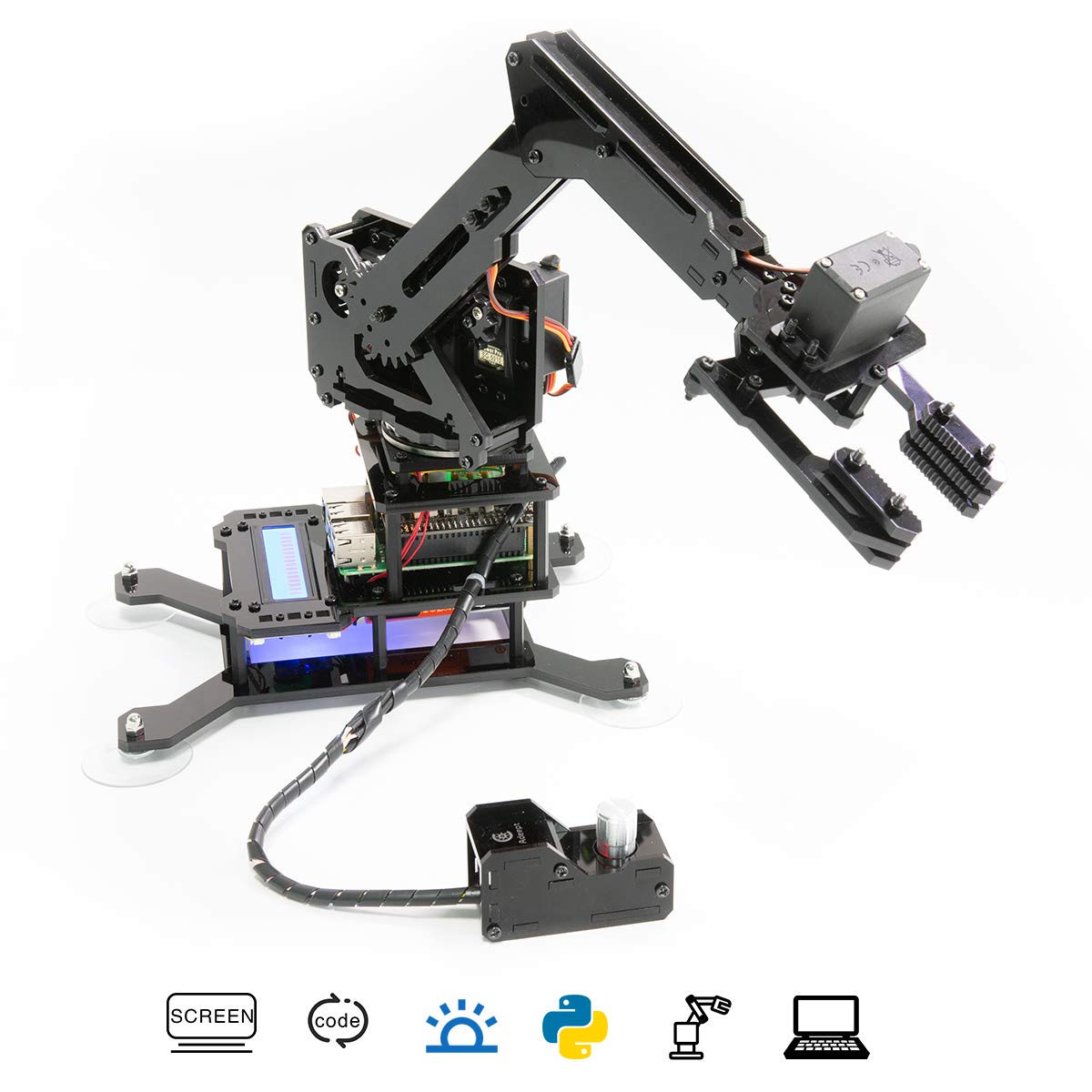 Buy Adeept RaspArm 4-DOF Robotic Arm Kit for Raspberry Pi 4/3 Model B ...
