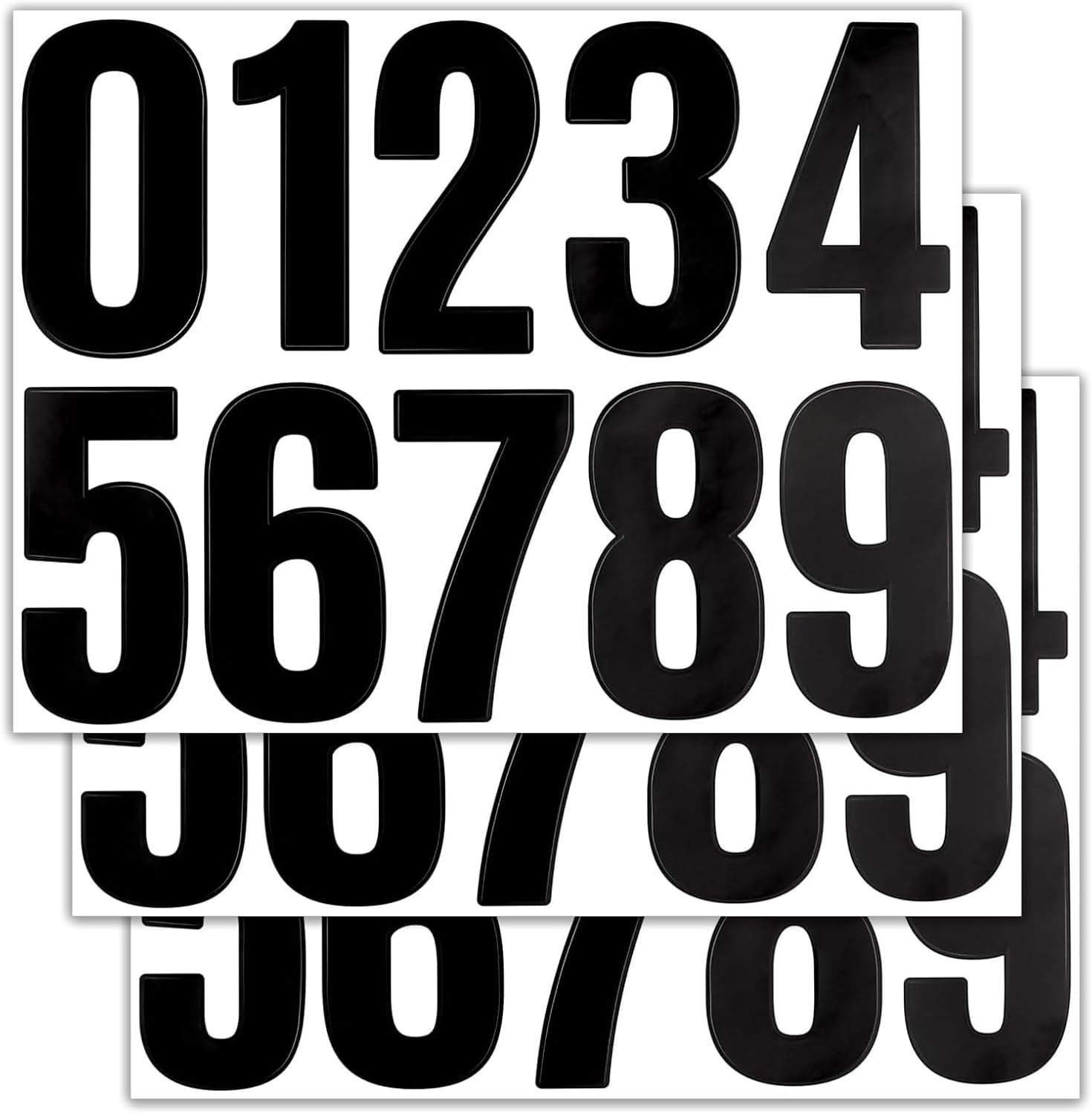 Amazon | Mesanda 数字 シール 防水 ステッカー アルファベット 番号シール 大きい ナンバー ブラック 大文字 シール 耐水 耐候性 数字ラベル 表札 ネームプレート ...