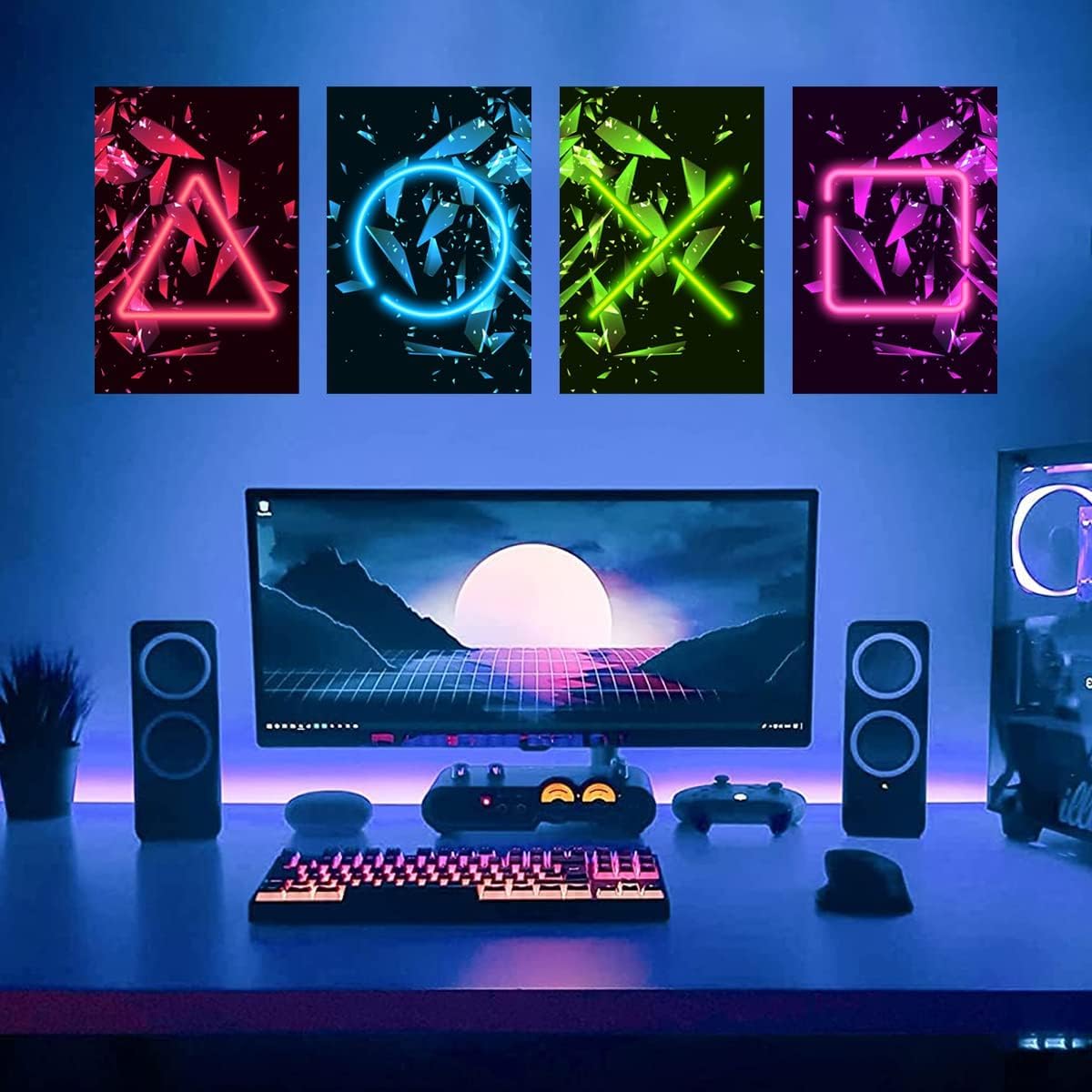 Amazon.com: 48 Pieces Creative Video Game Room Decor Exellent in Gamer ...