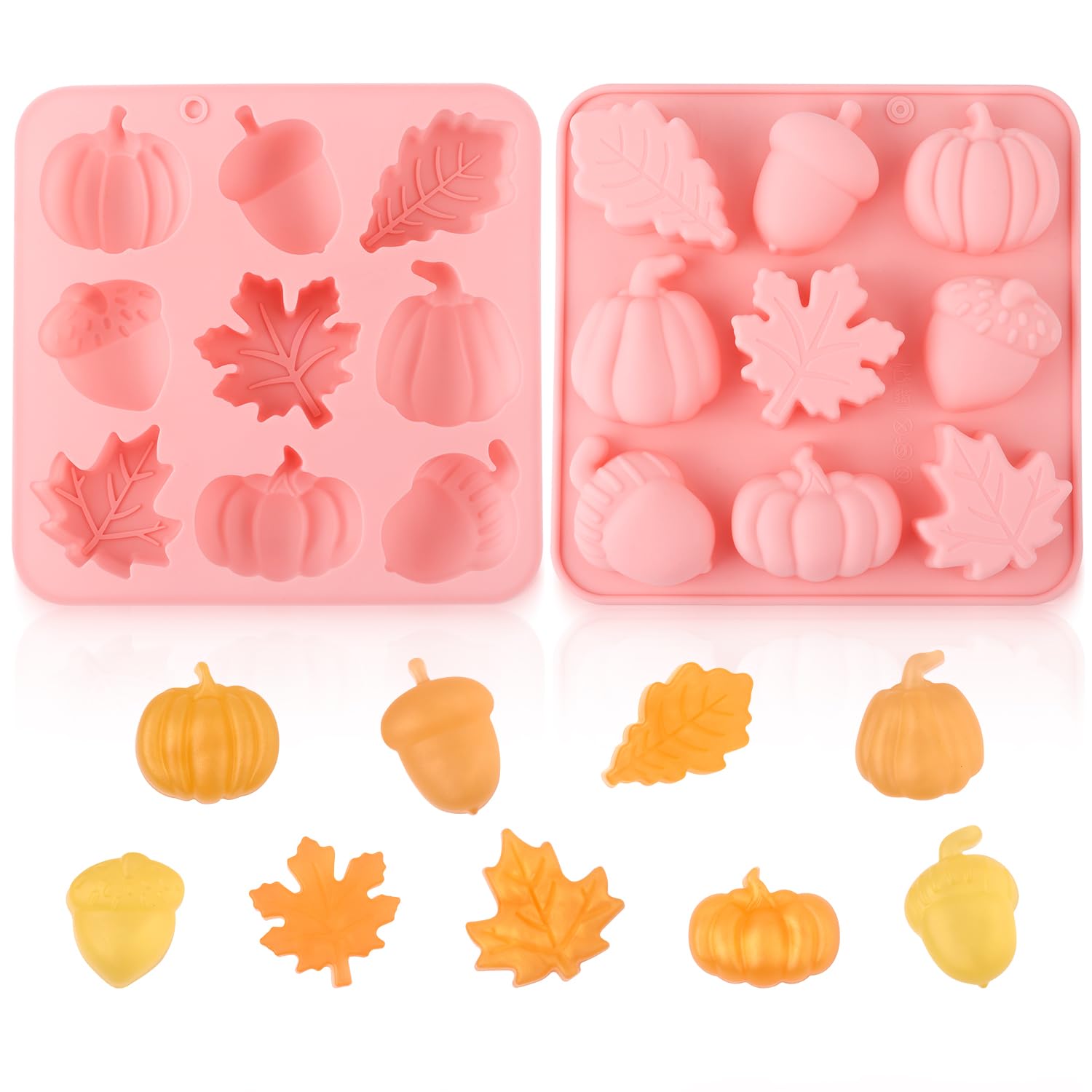 Amazon.com: 2pcs Halloween Silicone Molds, 3D Halloween Thanksgiving ...