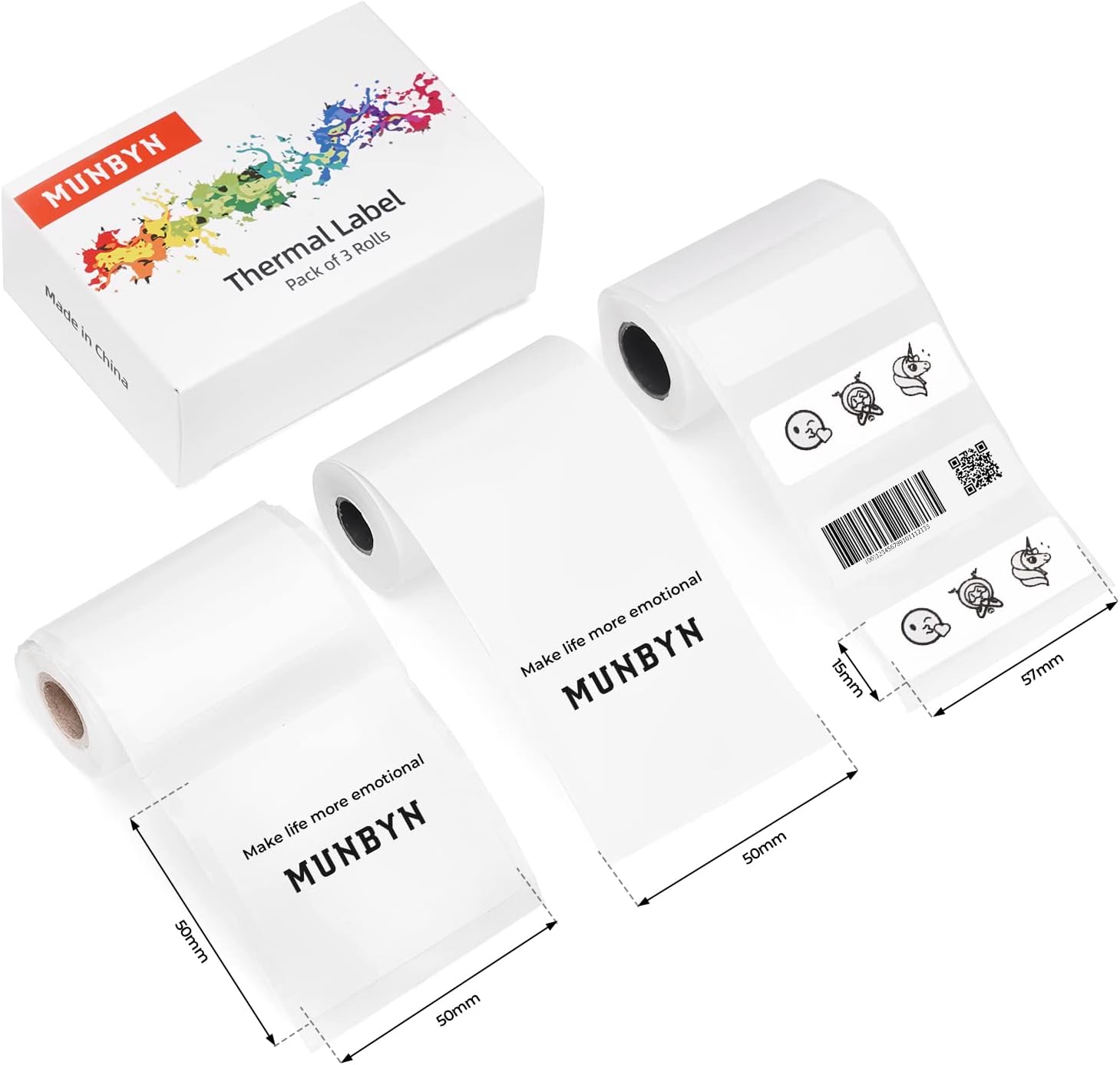 Amazon.com : MUNBYN Sticker Label Paper, Self-Adhesive Direct Thermal ...