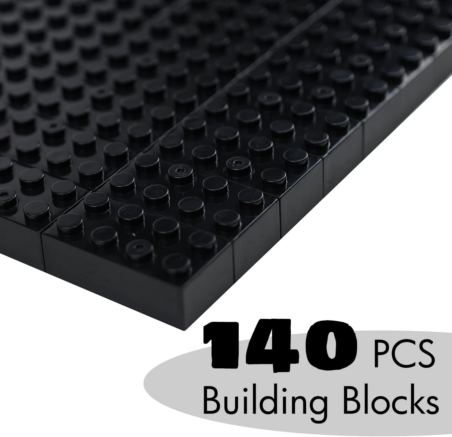 140 Pcs Colorful Building Bricks 2×4 Stud, Black, Classic Building ...
