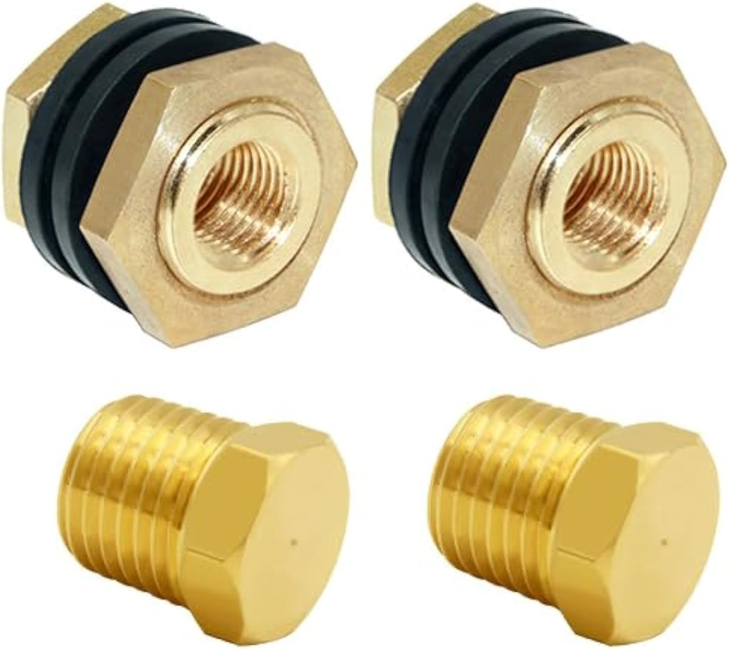 Joywayus 2Set Brass Male Bulkhead Kit Include 1/4" NPT Female 1/2" Male ...