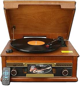 LP portable turntable vintage electric record player CD player radio ...