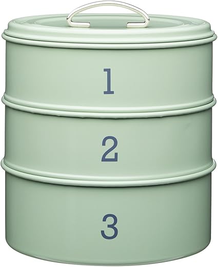 Amazon.com: Kitchen Craft Living Nostalgia 3-Tier Airtight Metal Cake ...