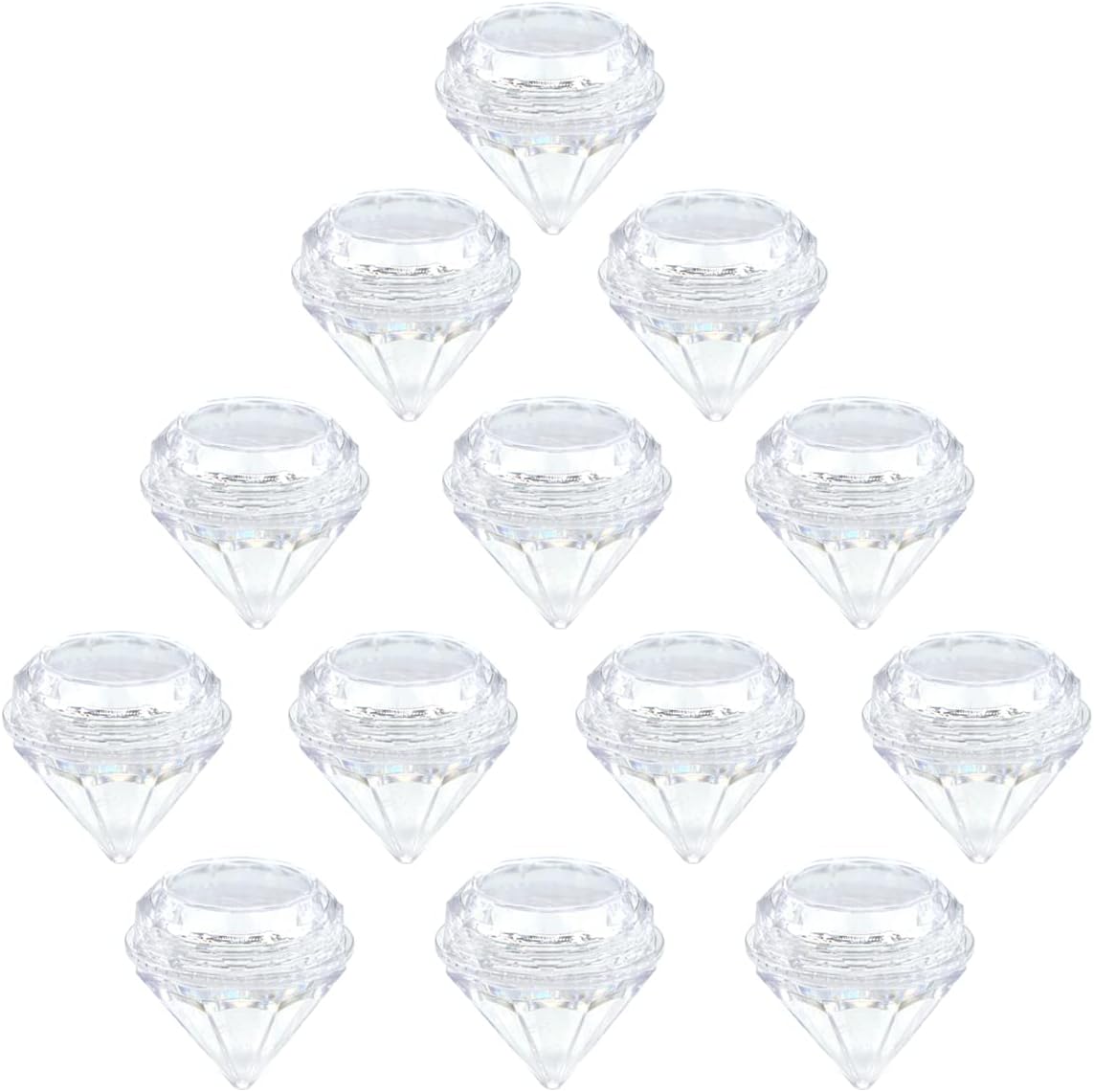 Amazon.com: Ewanda store 50Pcs 5Gram Empty Diamond Shape Plastic Clear ...