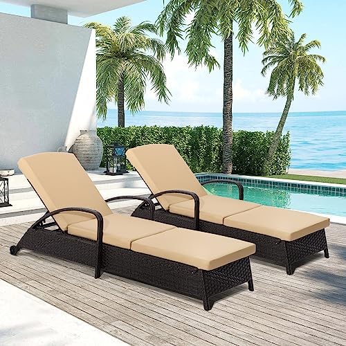 Amazon.com: MAGIC UNION Pool Lounge Chairs Set of 2 for Outside, PE ...