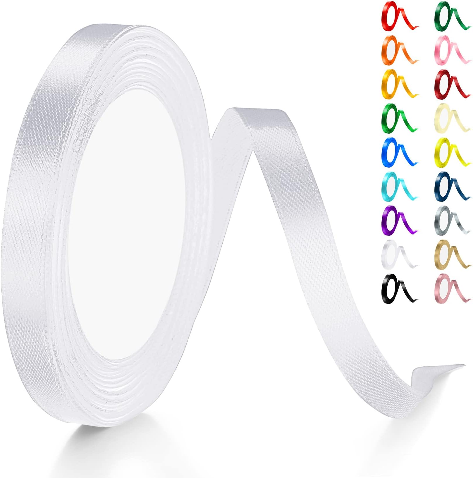 10mm x50m white double faced satin ribbon by 10MM Ribbon : Amazon.co.uk ...