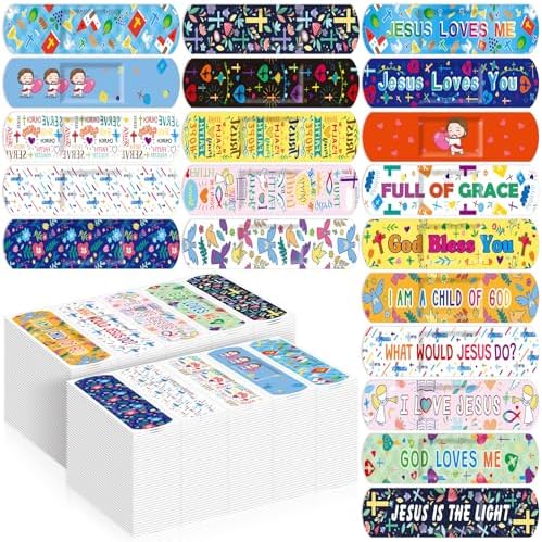 Amazon.com: Geiserailie 100 Jesus Bandages Kids Bulk Christian Bible ...