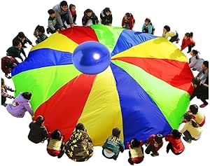 Amazon.com: parachute game, Teamwork Outdoor Games Play Rainbow ...