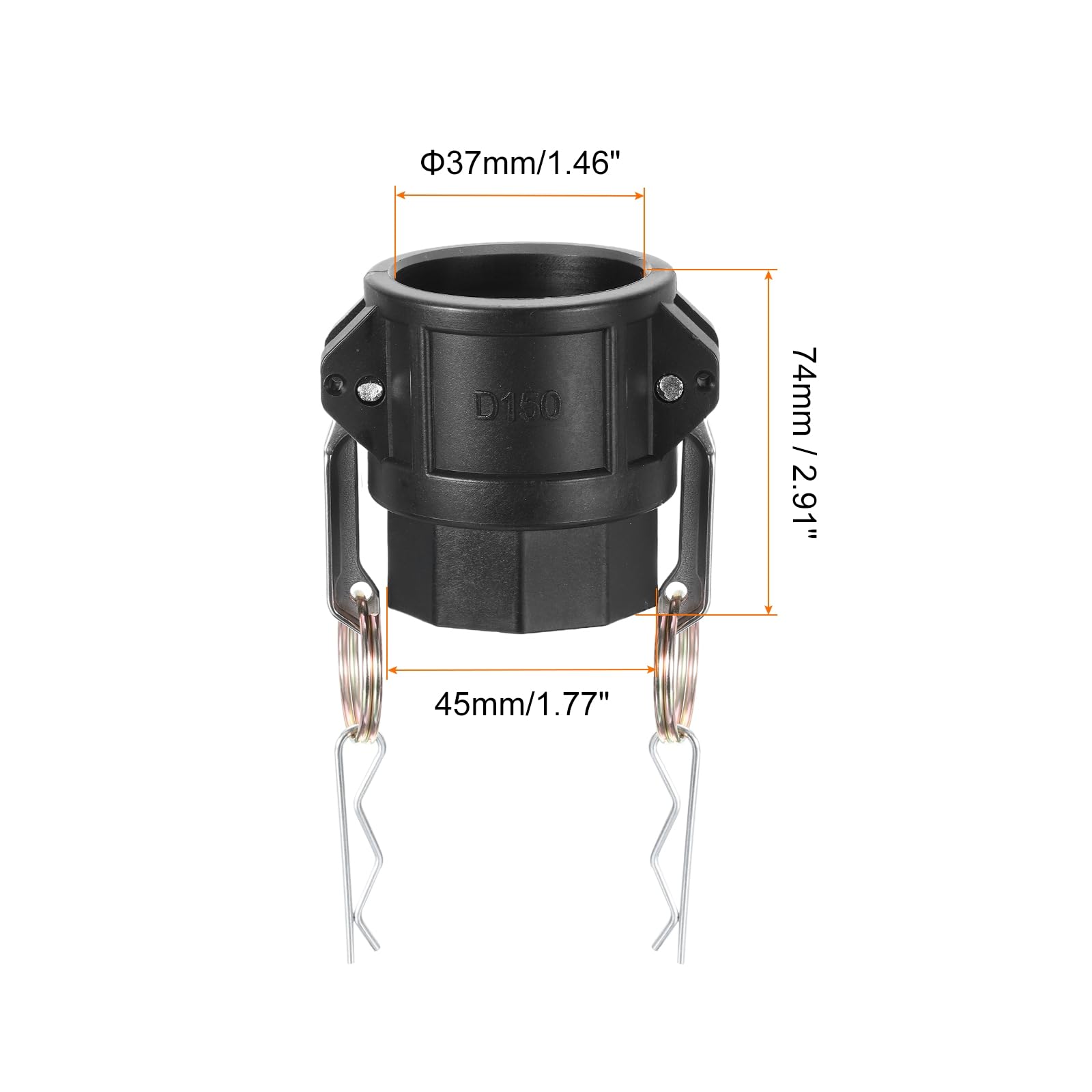 PATIKIL Poly Cam Lock Fittings, 2 Pcs 1.5″ Part D Female Adapter x ...