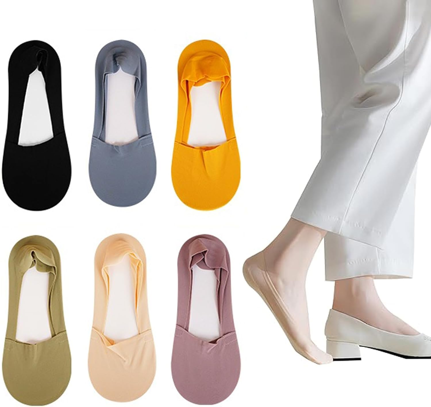 JLPDMT Invisible Socks, 6 PCS No Show Socks Women, Low Invisible Socks ...