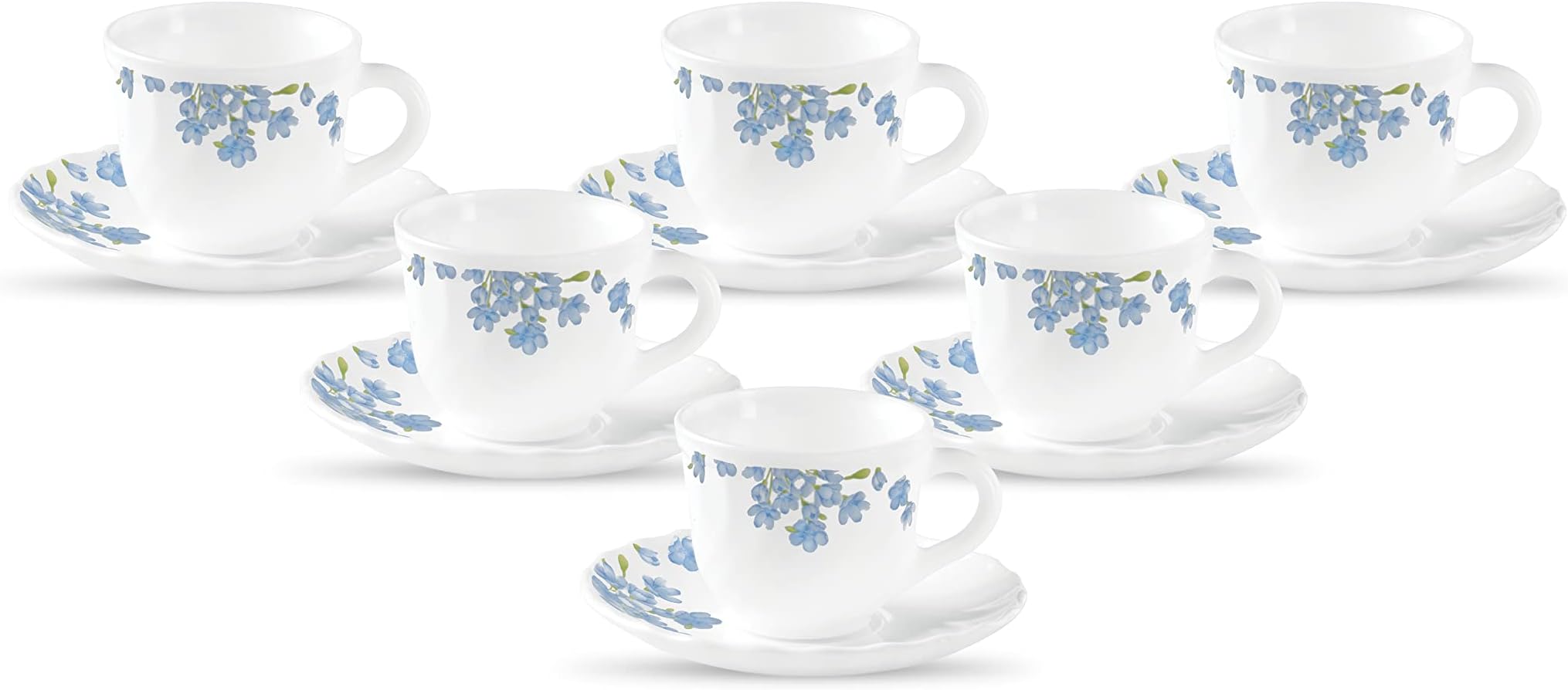 La Opala Diva, Opal Glass Crockery | Coffee Cup & Saucer Cylinder, Set ...