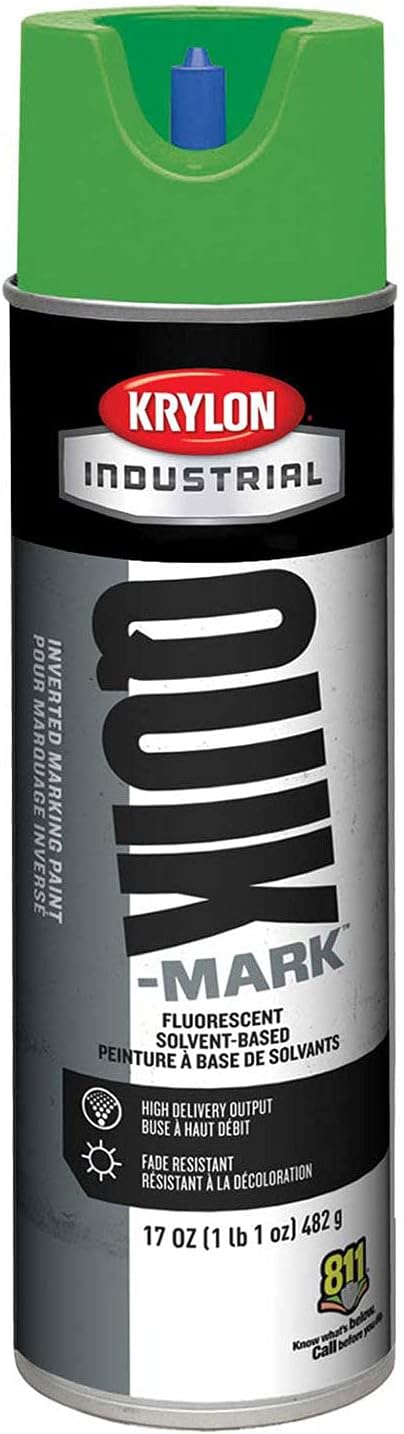 Quik-Mark™ Solvent-Based Fluorescent Neon Green Inverted Marking Paint ...