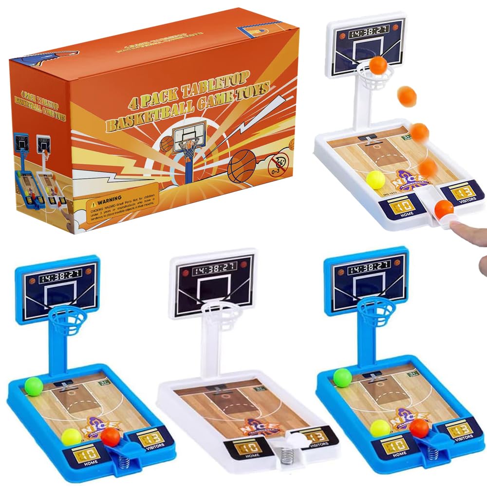 Amazon.com: 4 Pack Tabletop Basketball Game Toys, Basketball Party ...