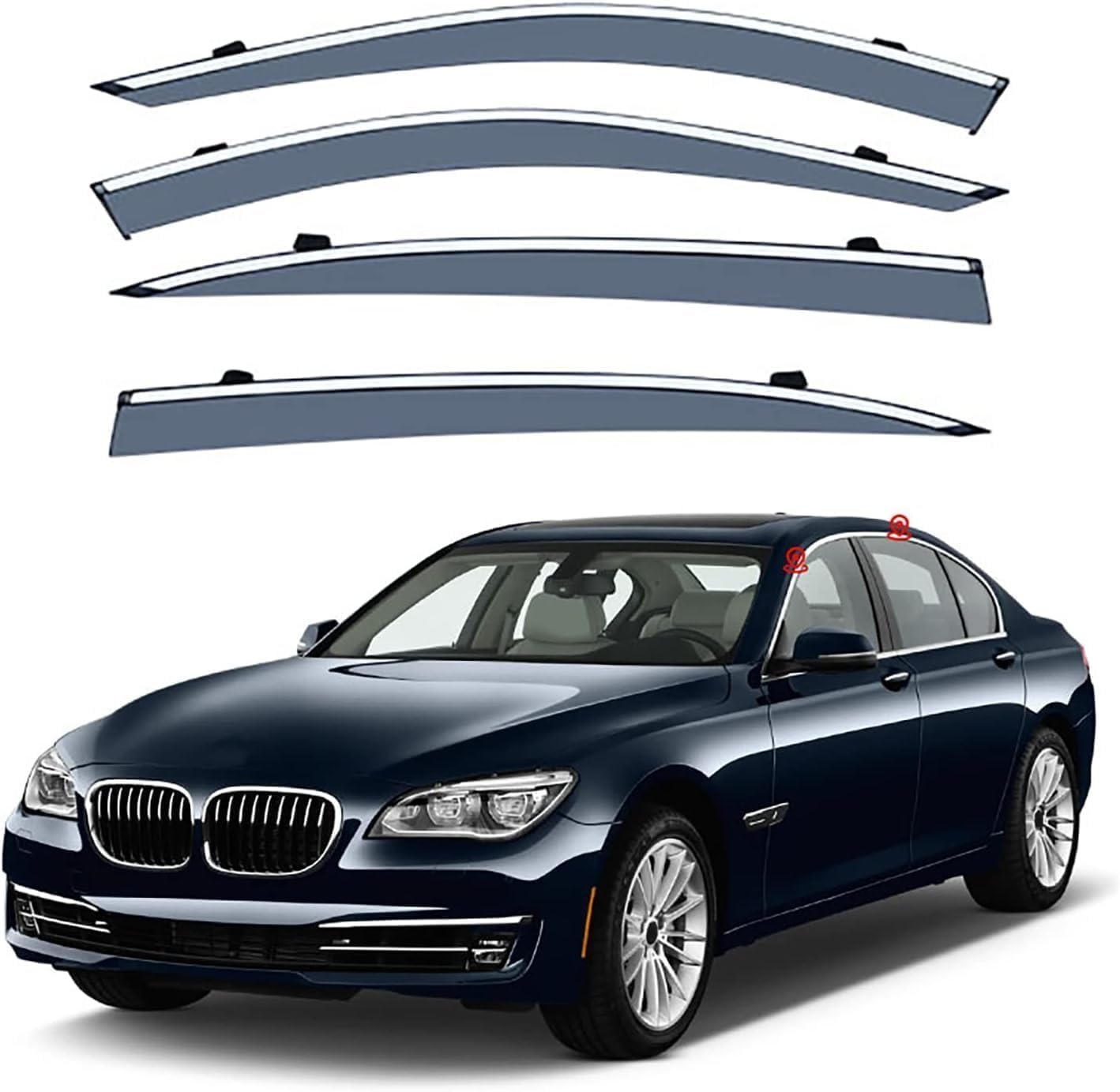 Wind Deflectors for BMW 7 Series LI MK5-F02 2009-2014, WIND RAIN SUN ...