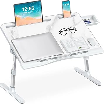 Amazon.com: Bed Desk for Laptop - Marble Pattern, EVETTO Adjustable ...