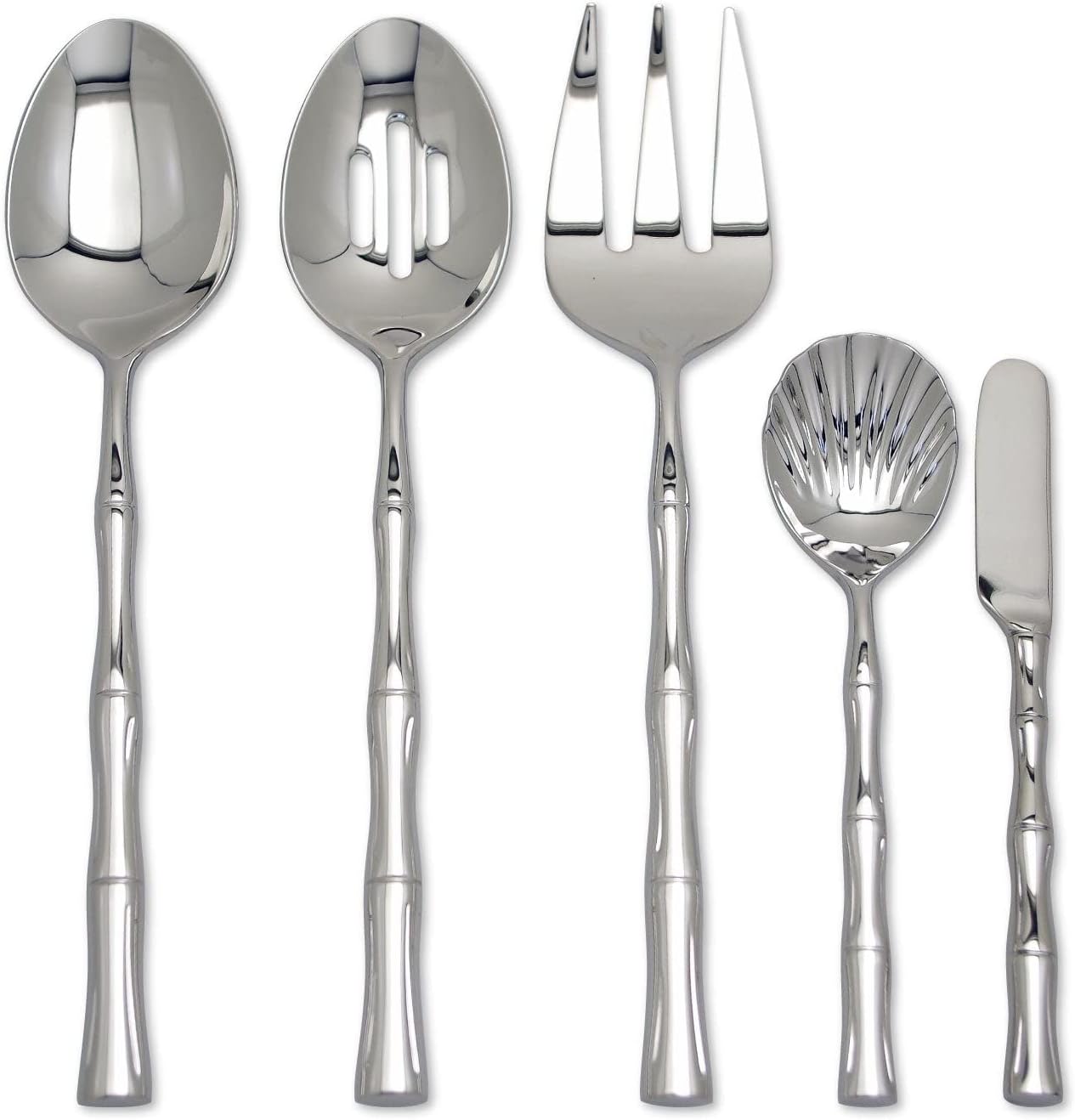 Amazon.com | Supreme Housewares 45-Piece Bamboo Shaped Flatware Set, 18 ...
