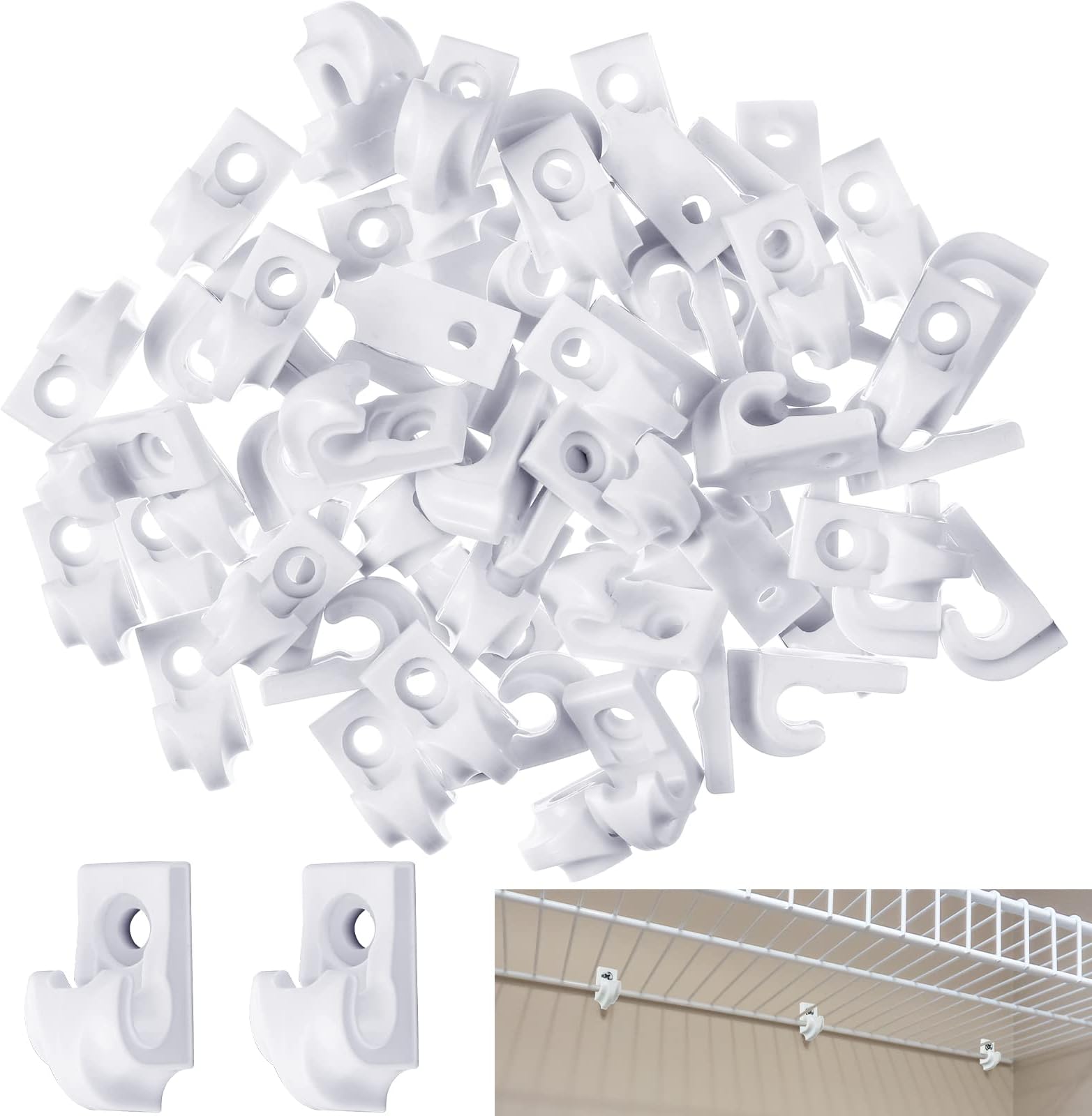 Amazon.com: 12 PCS Wire Shelf Clips, Shelf Clips for Metal Shelving ...