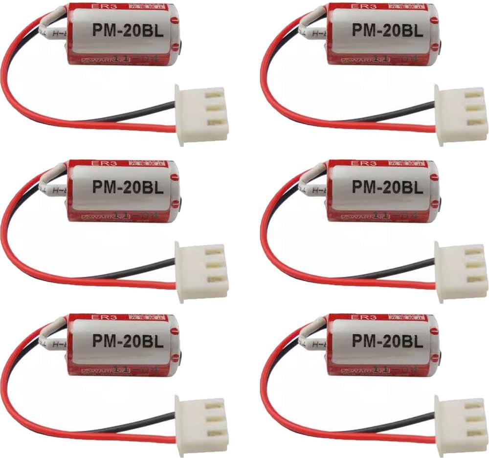 Amazon | TOPMAO（6個入り）PM-20BL/ER3 1100mAh 3.6V PLCリチウム電池、F940 専用リチウムバッテリー 互換バッテリー (白プラグ付 ...