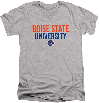 Amazon.com: Boise State University Official Stacked Unisex Adult V-Neck ...