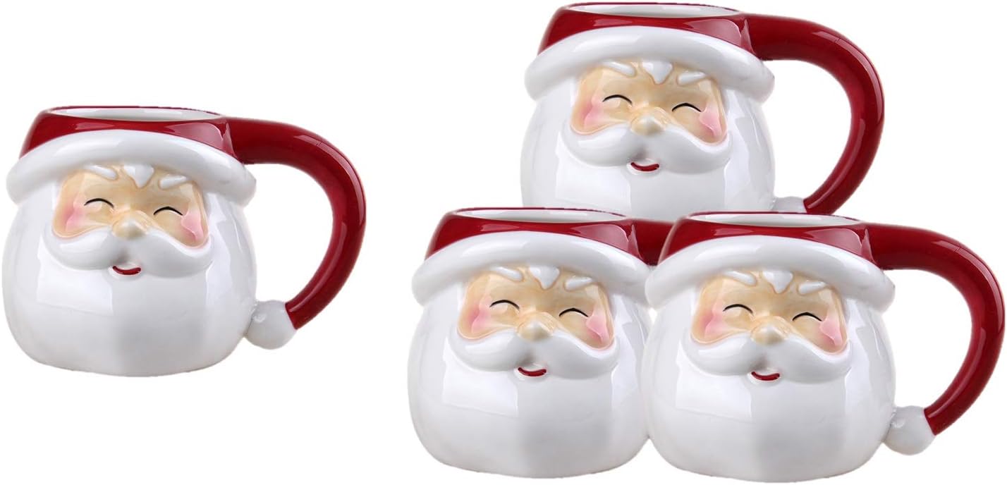 Amazon.com: Fine Ceramic Christmas Holidays Mr. & Mrs. Santa Claus Mugs ...