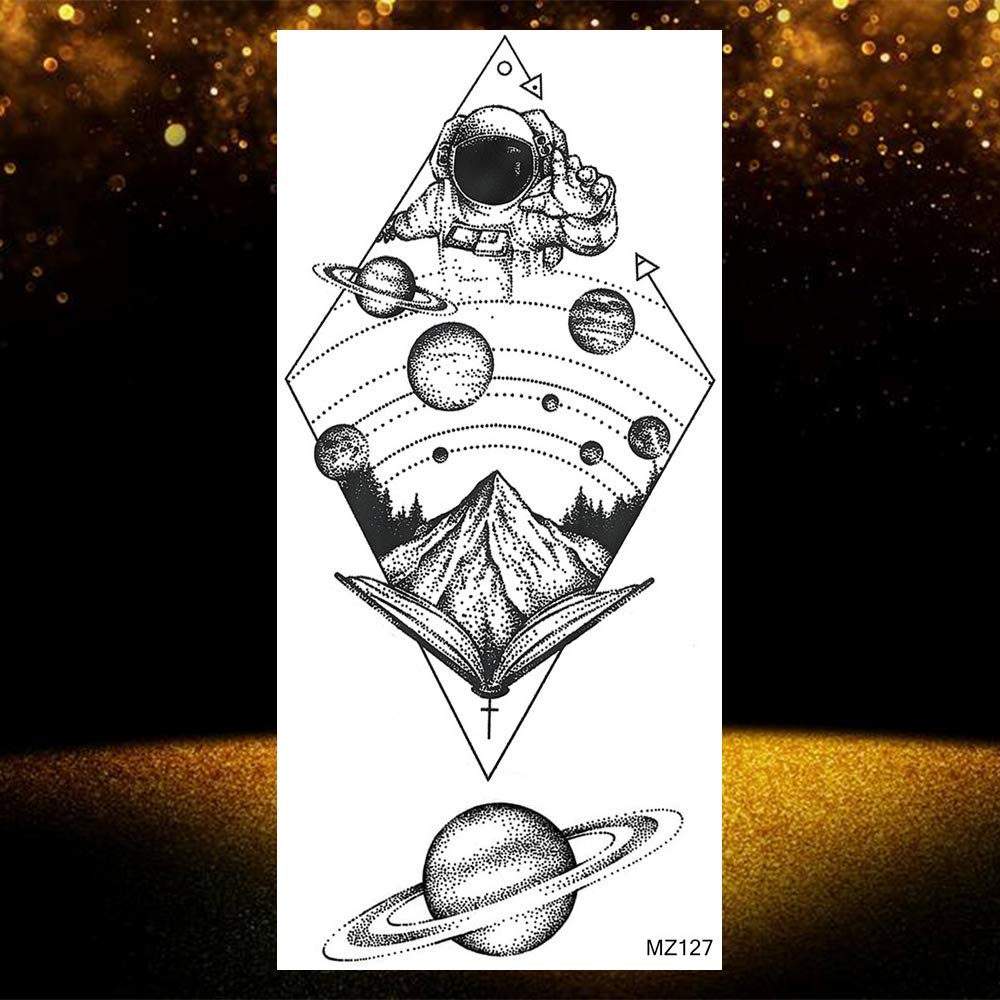 LAROI 10 Sheets Spaceman Temporary Tattoos For Kids Cartoon Astronaut ...