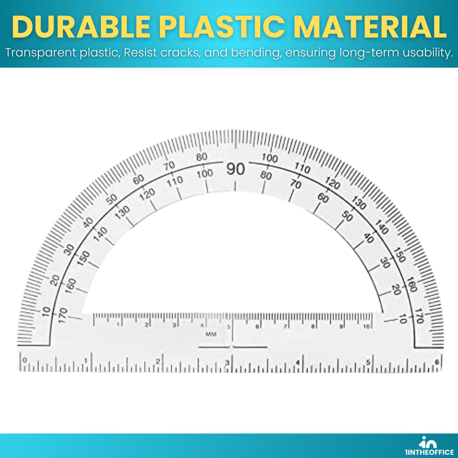 Snapklik.com : 1InTheOffice Plastic Protractor, Math Protractors ...
