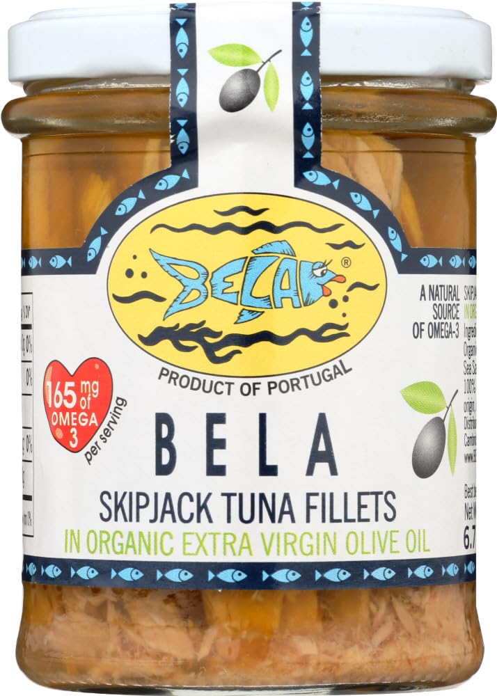 Amazon.com : Bela Skipjack Tuna Fillets in Organic Extra Virgin Olive ...