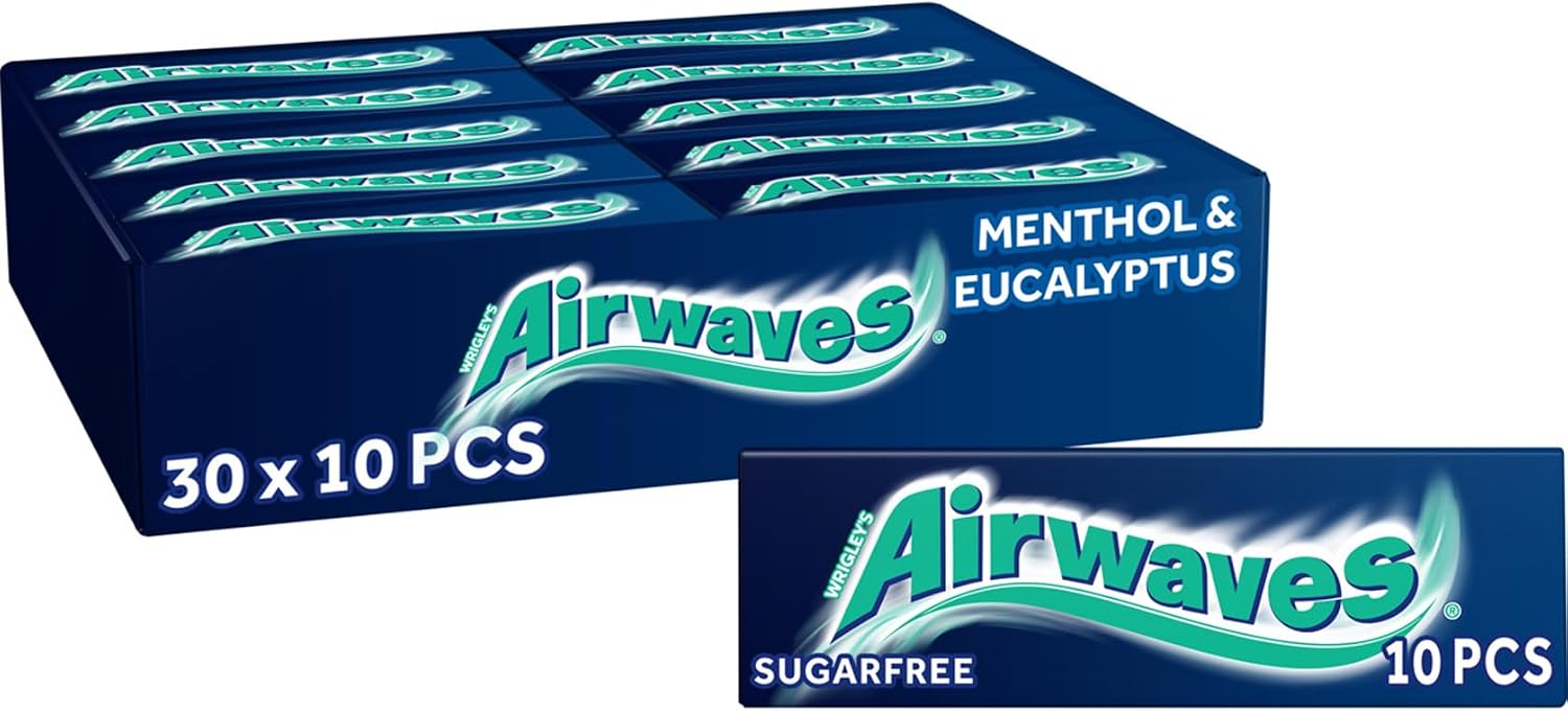 Airwaves Extreme Sugarfree Chewing Gum, with Menthol Freshness, 30 ...