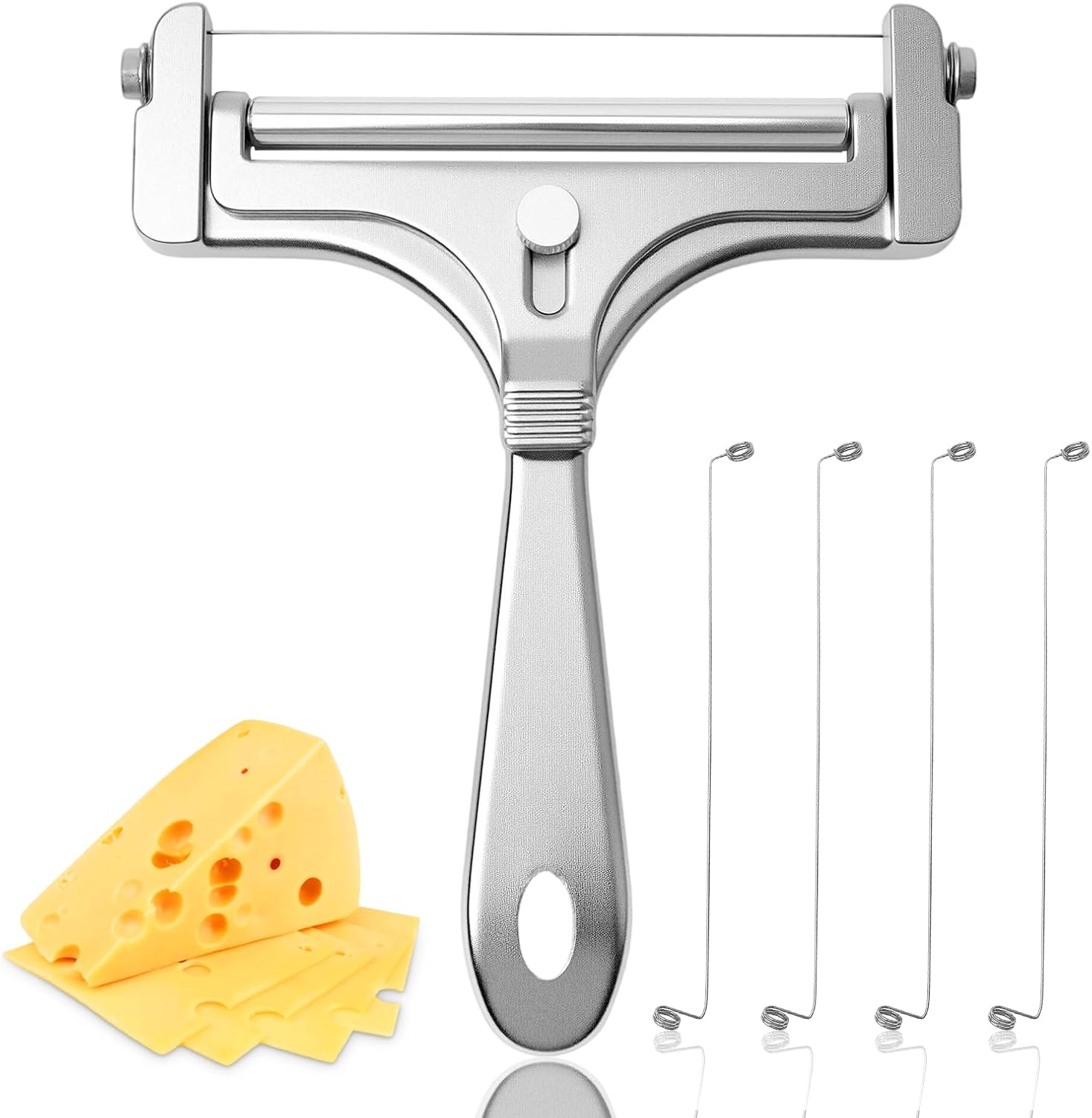 Amazon.com: Stainless Steel Wire Cheese Slicer With 4 Extra Wires ...